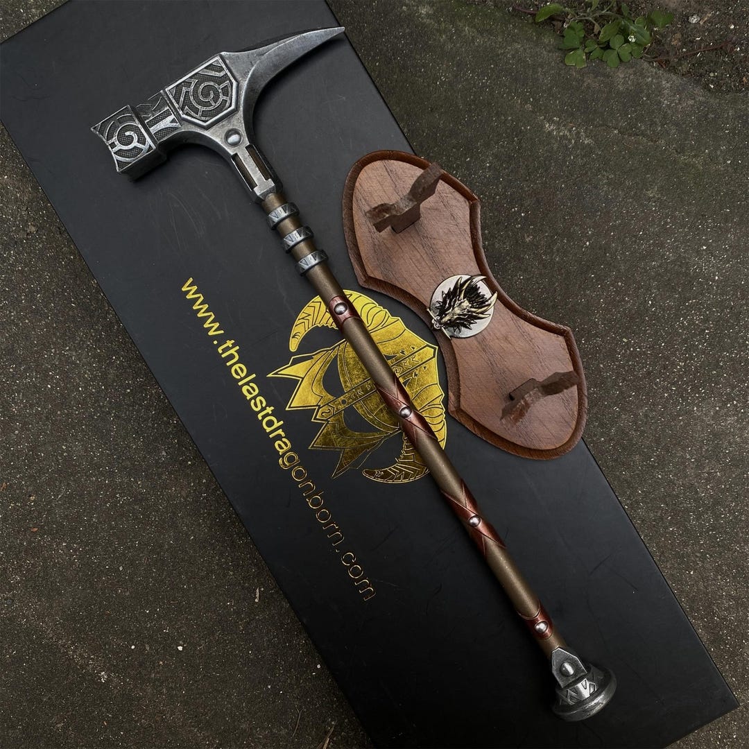 Skyrim Two Hand War Hammer Viking Style Battle Hammer 1:6 Metal ...