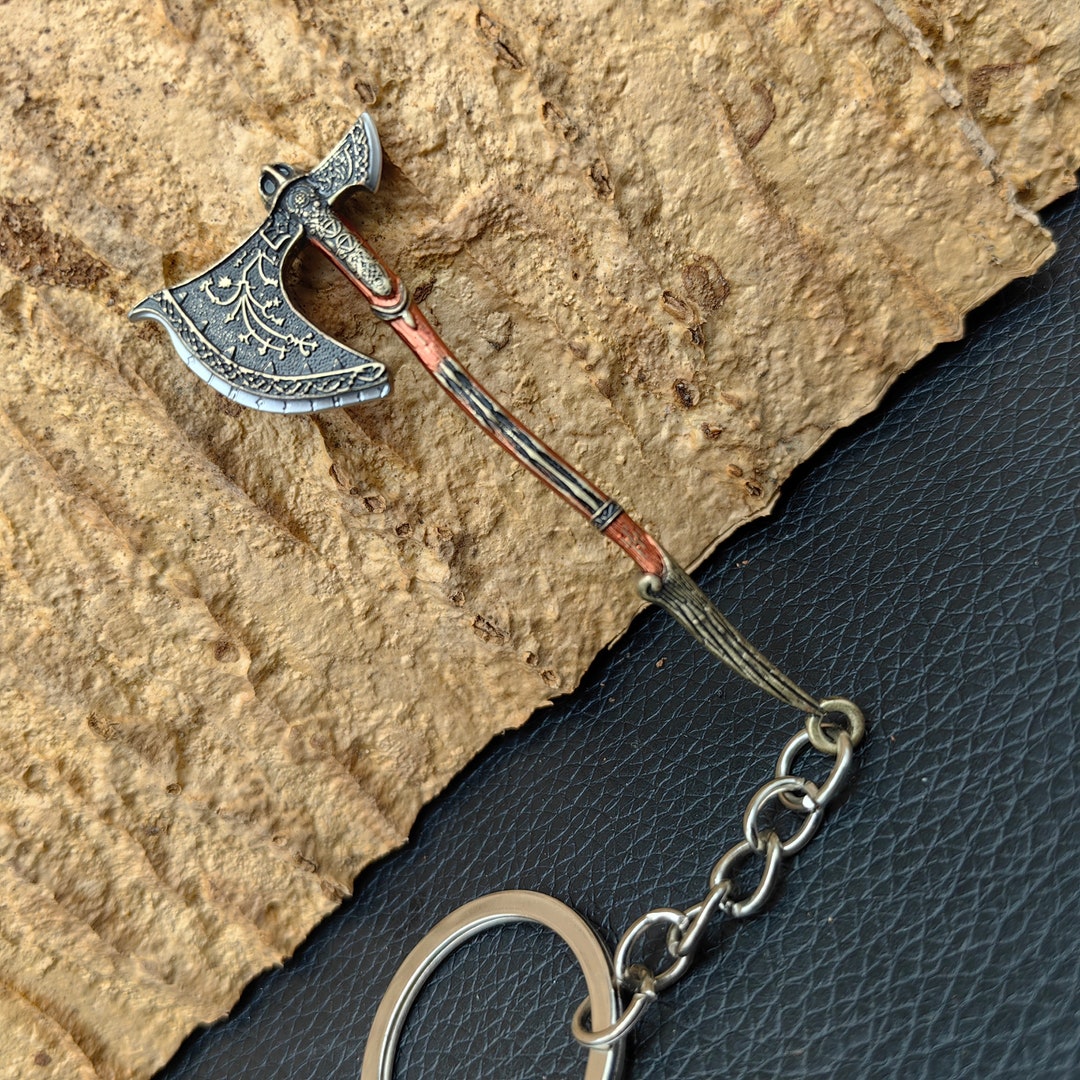Handmade Metal Kratos Axe Keychain Tiny Kratos Leviathan Axe Replica ...