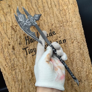 Hand-forged Battle Axe Miniature Tiny Steel Axe Small Battle-ax Replica ...