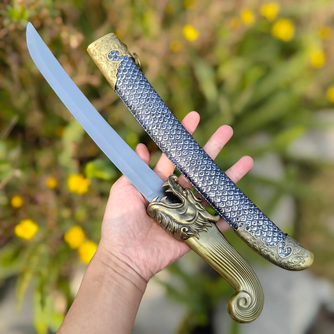 Ancient Dragon Blade Eastern Dragon Handle Short Sword Dull - Etsy