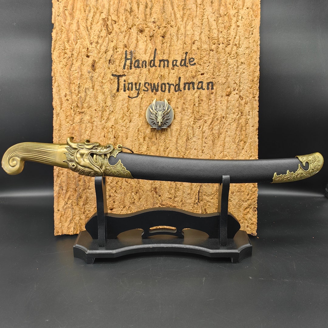 Handmade Dragon Blade Dragon Sword Dull Replica Chinese Dragon Short ...