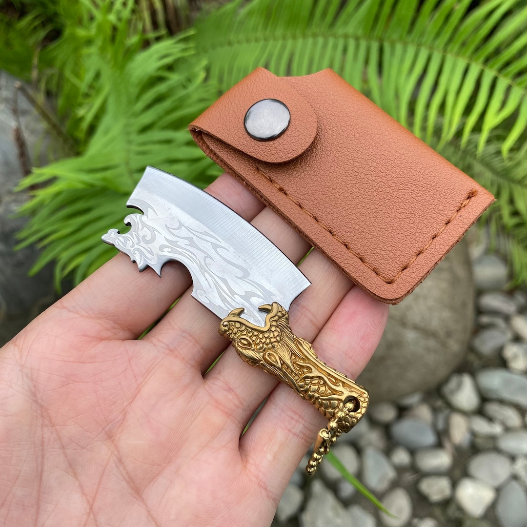 Exquisite Mini Knife Golden Cool Dragon Totem Blade Handle - Etsy