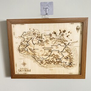 Handmade Skyrim Wood Map: 3D Laser Cut Fan Art Display - Etsy