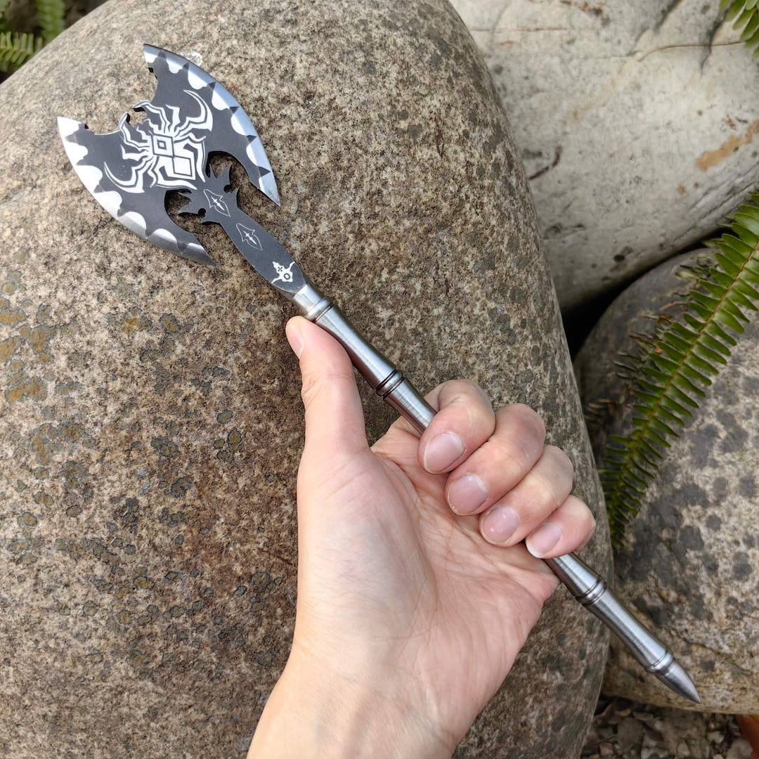 Hand-forged Steel Axe Miniature Fantasy Poison Spider Totem Battle Axe ...