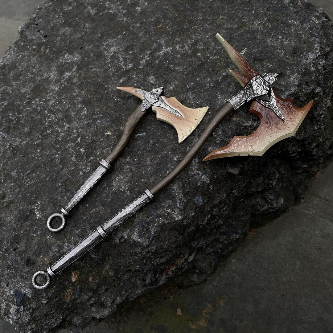 Skyrim Dragonbone Axe Set: Miniature Game Fan Art Gift - Etsy