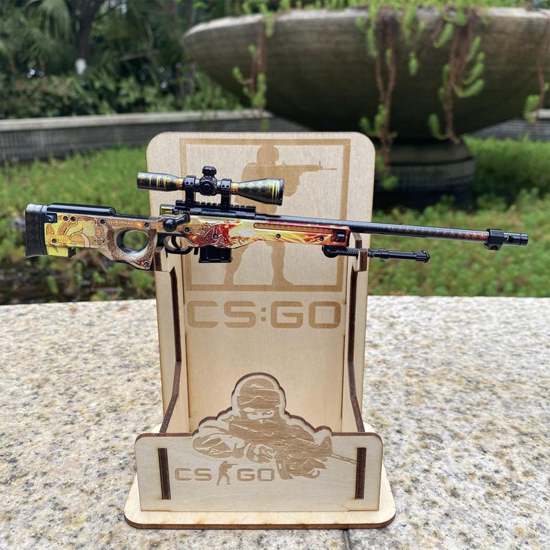 Tiny CS2 AWP Dragon Lore Sniper Rifle Miniature Metal Handmade Lore ...