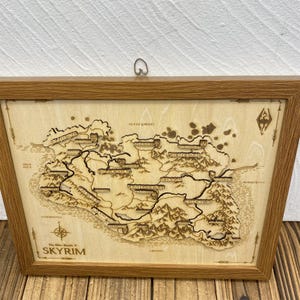 Handmade Skyrim Wood Map: 3D Laser Cut Fan Art Display - Etsy