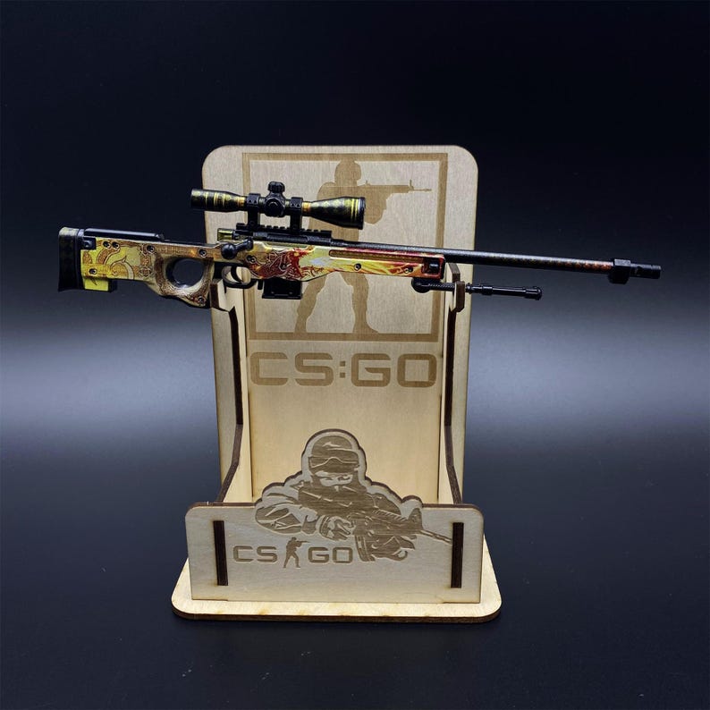 Tiny CS2 AWP Dragon Lore Sniper Rifle Miniature Metal Handmade Lore ...