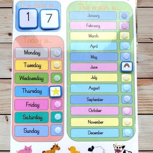 Personalised Interactive Learning Calendar, Days of the Week, Months of ...