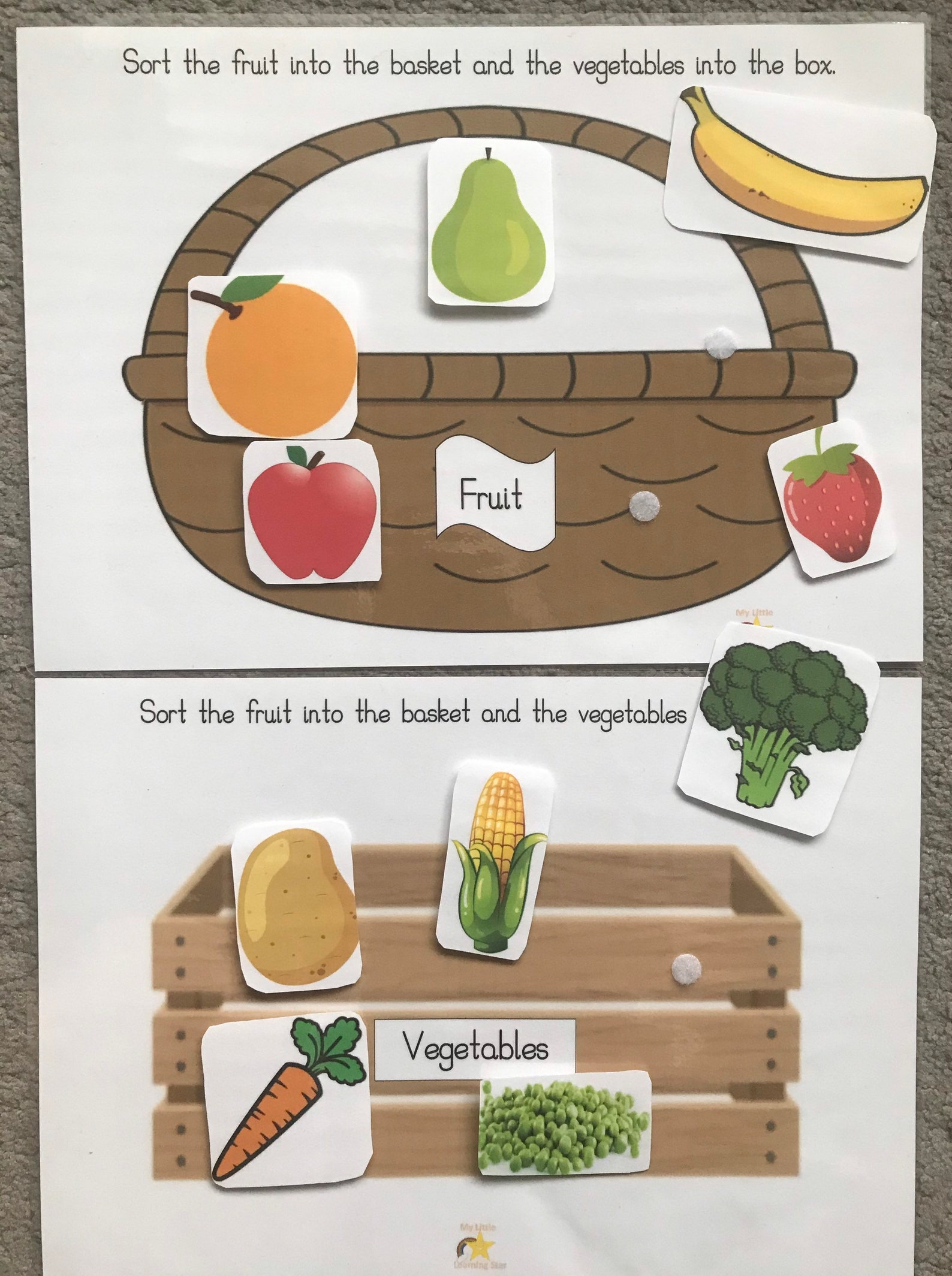 Fruit and Vegetable Sorting Activity Science Healthy Eating - Etsy UK