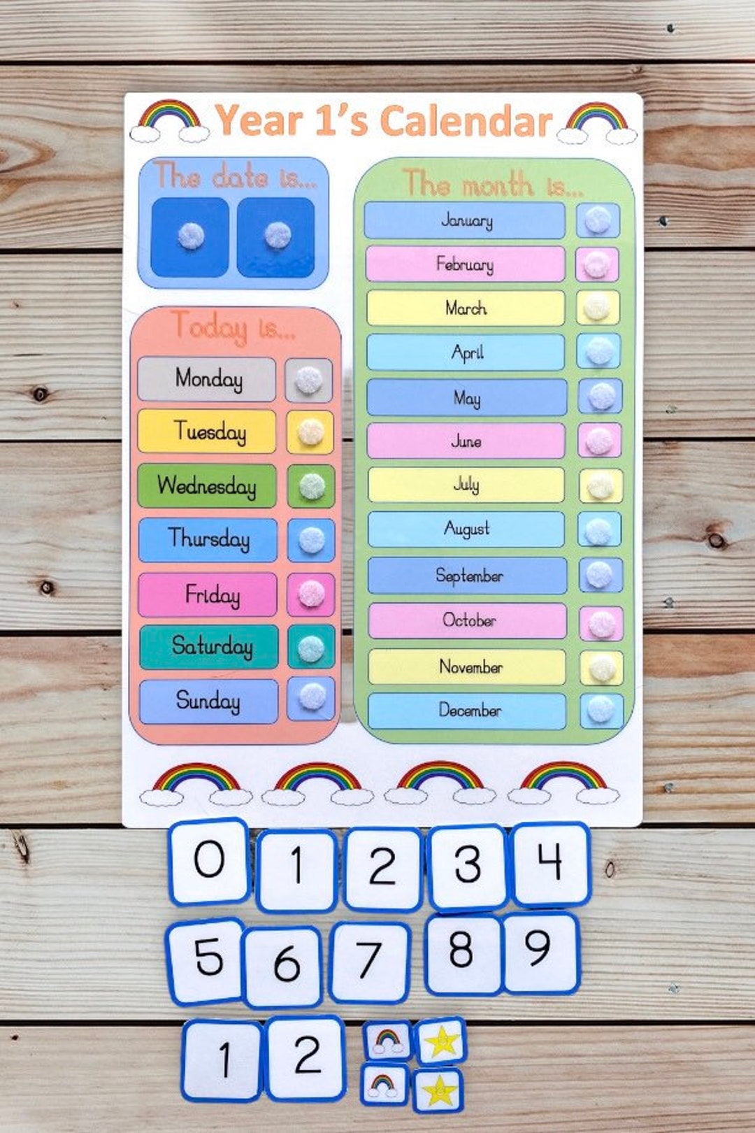 Personalised Interactive Learning Calendar Days of the Week - Etsy