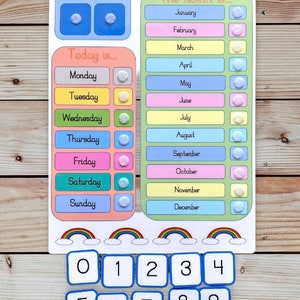 Personalised Interactive Learning Calendar, Days of the Week, Months of ...
