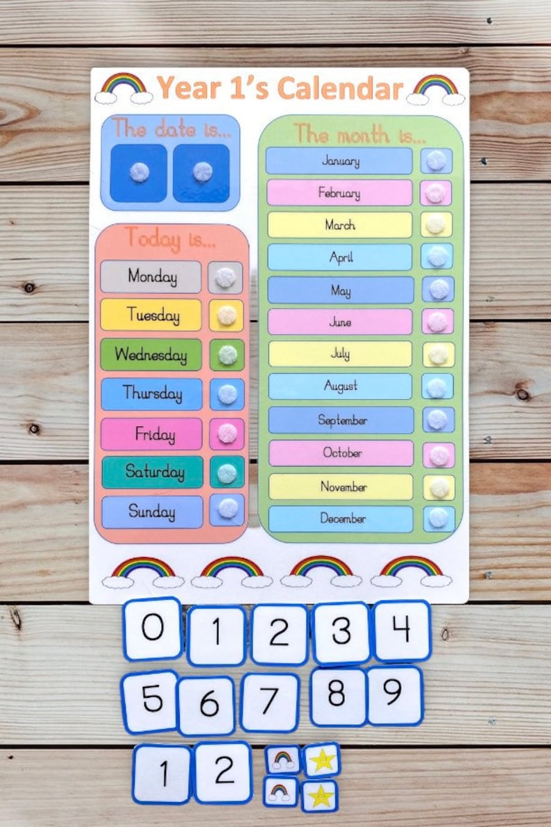 Personalised Interactive Learning Calendar Days of the Week - Etsy
