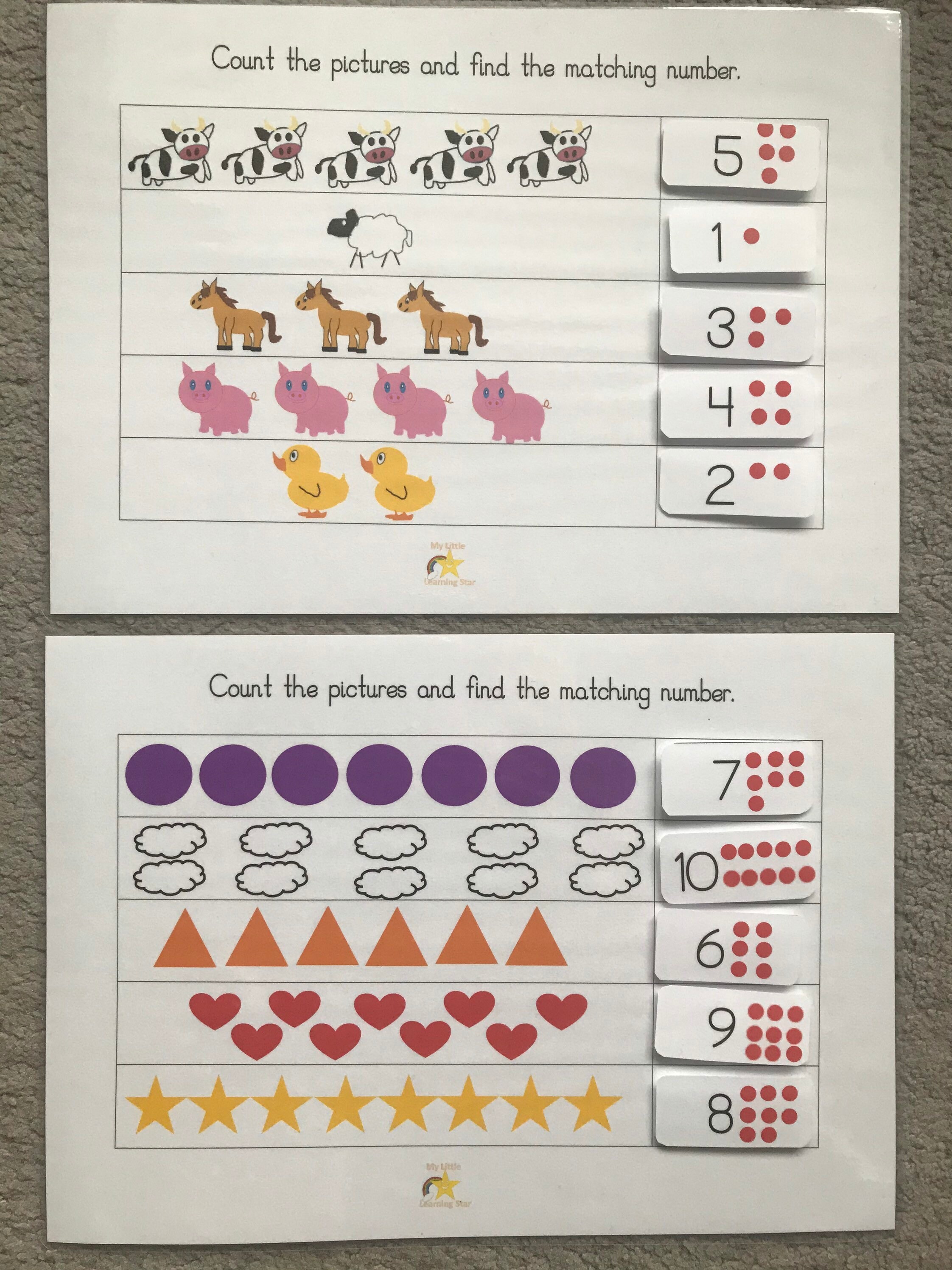 Counting to 10 maths number activity preschool learning | Etsy