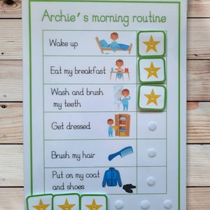 Personalised Morning Routine Chart, Bedtime Routine, Daily Routine, SEN ...