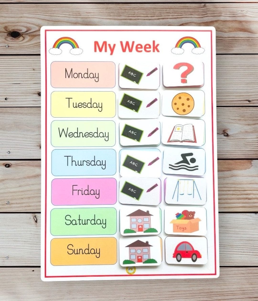 Personalised Weekly Routine Chart, Weekly Organiser, School / Home, My ...