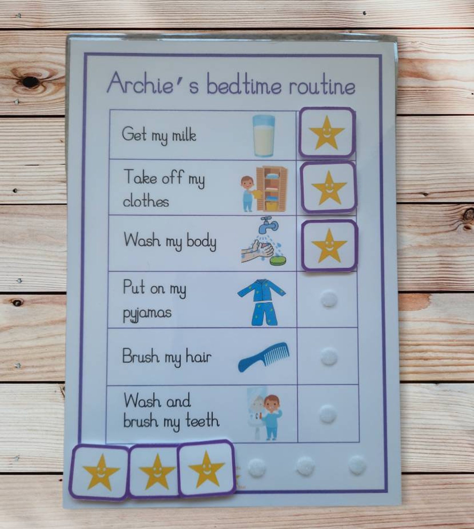 Personalised Morning & Bedtime Routine Charts, Twin Pack, Daily Routine ...