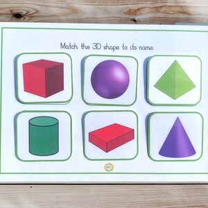3D Shape Matching Activity, Shapes, Maths, Matching Game, Numeracy ...