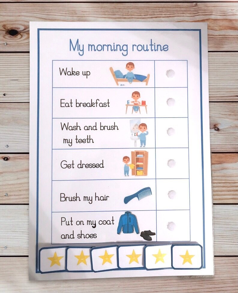 Personalised Morning Routine Chart, Bedtime Routine, Daily Routine, SEN ...