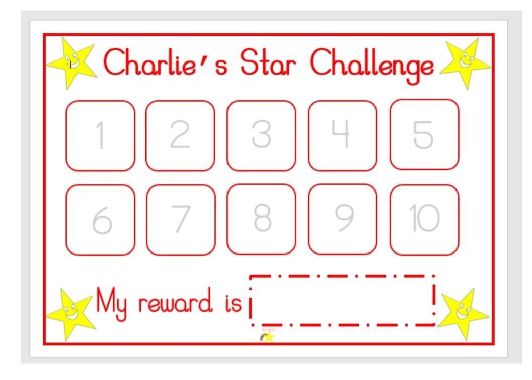 Personalised Reward Chart Star Chart Toddler School - Etsy UK