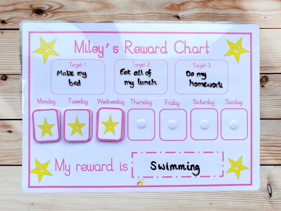 Weekly Reward Chart, Personalised Reward Chart, Star Chart, Toddler ...