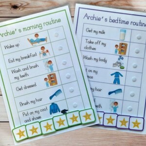 Morning and Bedtime Routine Charts and Reward Chart Bundle, Routine ...