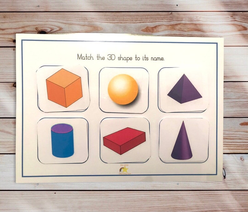 3D Shape Matching Activity Shapes Maths Matching Game - Etsy