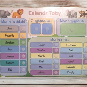 Personalised Interactive Learning Calendar - Welsh Version - Days of ...