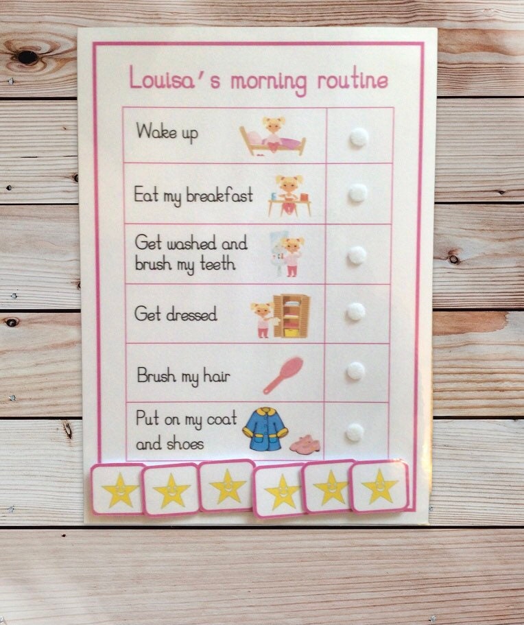 Personalised Morning Routine Chart Bedtime Routine Daily - Etsy