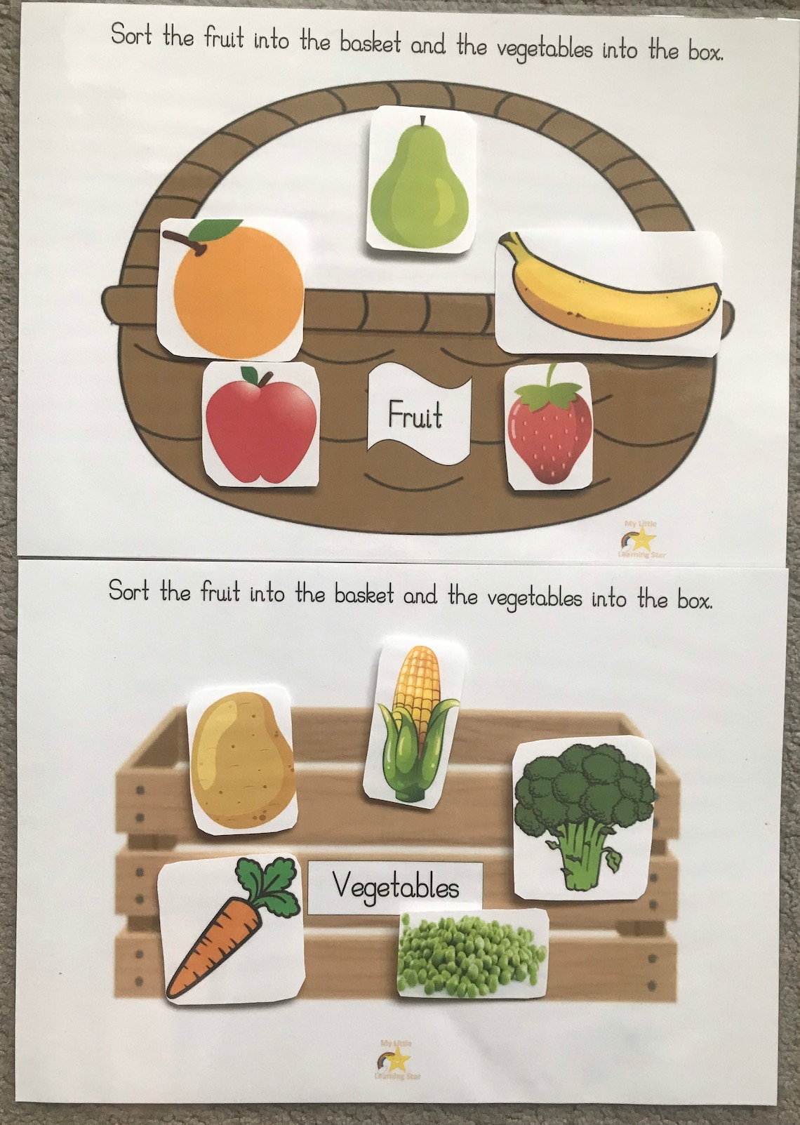 Fruit and Vegetable Sorting Activity Science Healthy Eating - Etsy UK