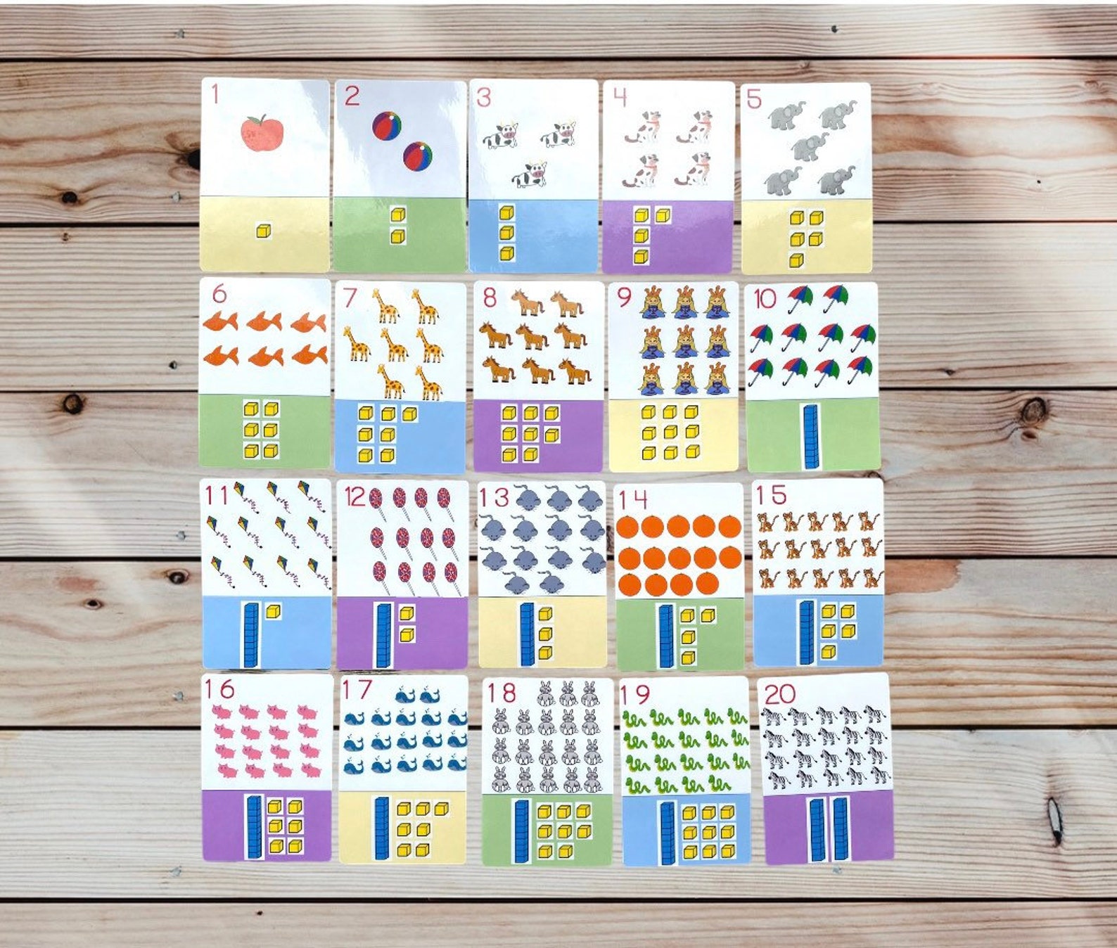 Number Flash Cards 1-20, Tracing Number Flashcards, Counting, Maths ...