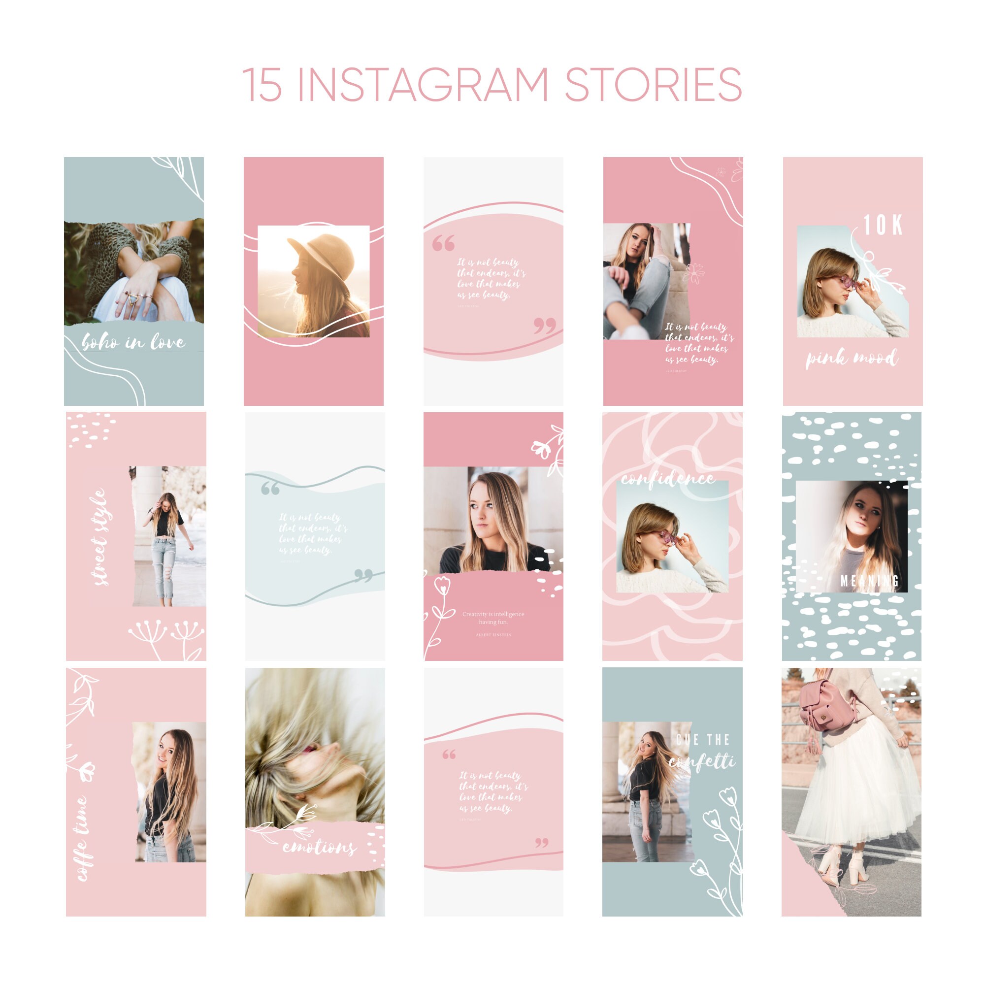 36 Instagram Templates Social Media Bundle Posts and | Etsy