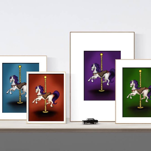 Carousel Horse Poster - Etsy