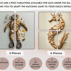 Under the Sea Matching Game, Sea Creature Ocean Matching Activity ...