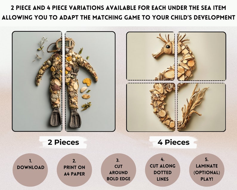 Under the Sea Matching Game, Sea Creature Ocean Matching Activity ...