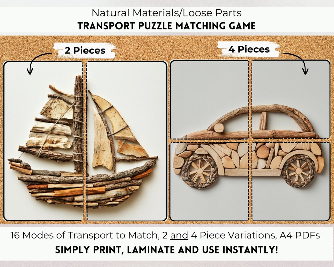 Transport Matching Game, Vehicles Matching Activity, Symmetry Puzzle ...