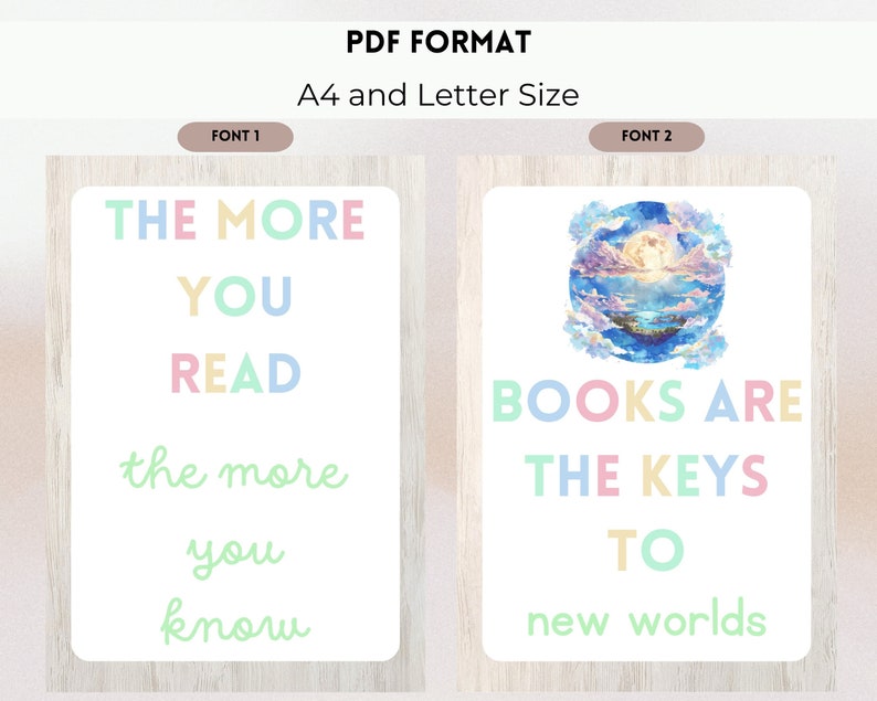 Pastel Classroom Reading Posters, Printable Elementary Reading Posters ...