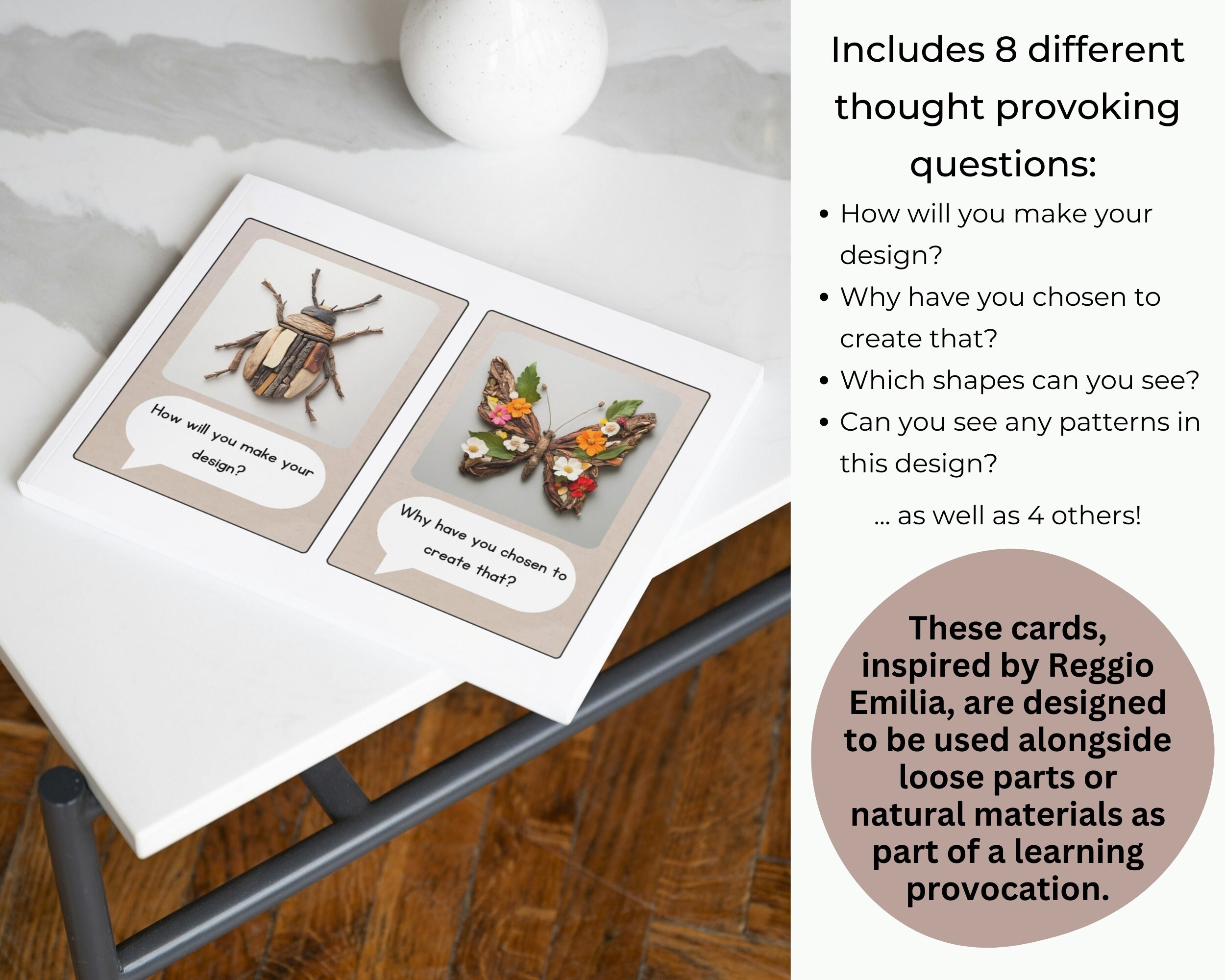 Loose Parts Minibeast Provocations and Vocabulary Photo Cards, Reggio ...