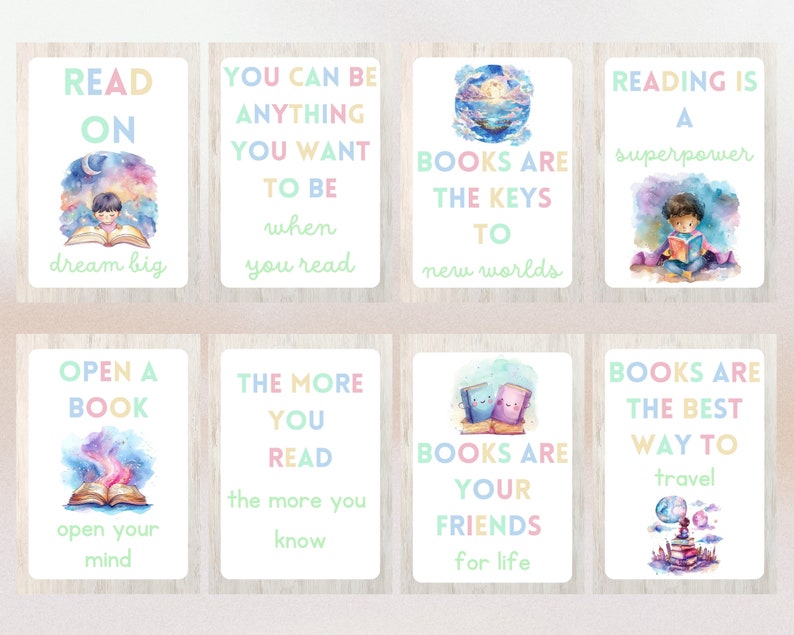 Pastel Classroom Reading Posters, Printable Elementary Reading Posters ...