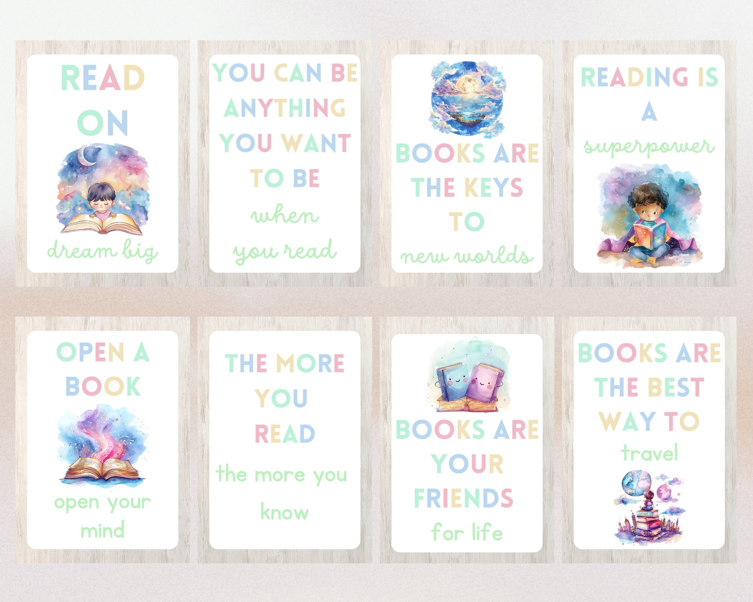 Pastel Classroom Reading Posters, Printable Elementary Reading Posters ...