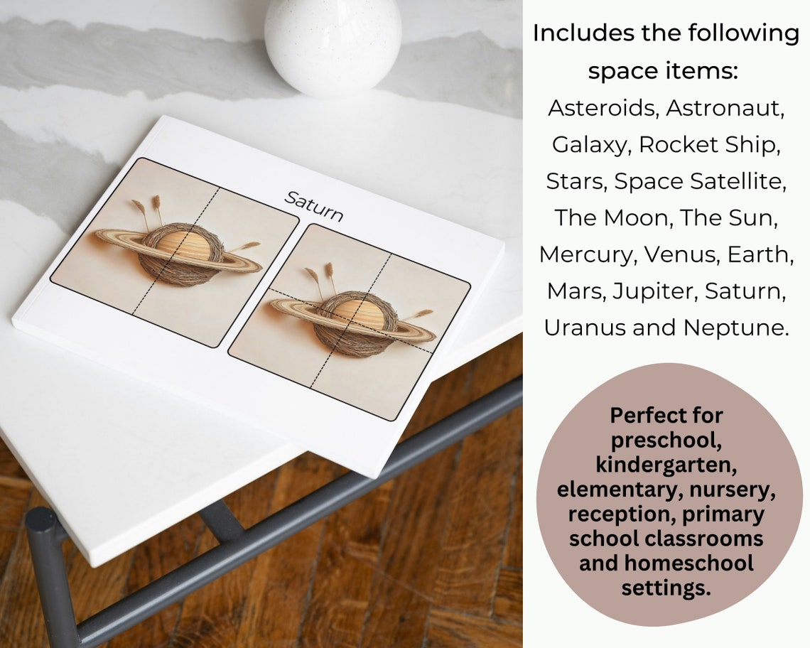 Space Matching Game, Planets Matching Activity, Symmetry Puzzle ...