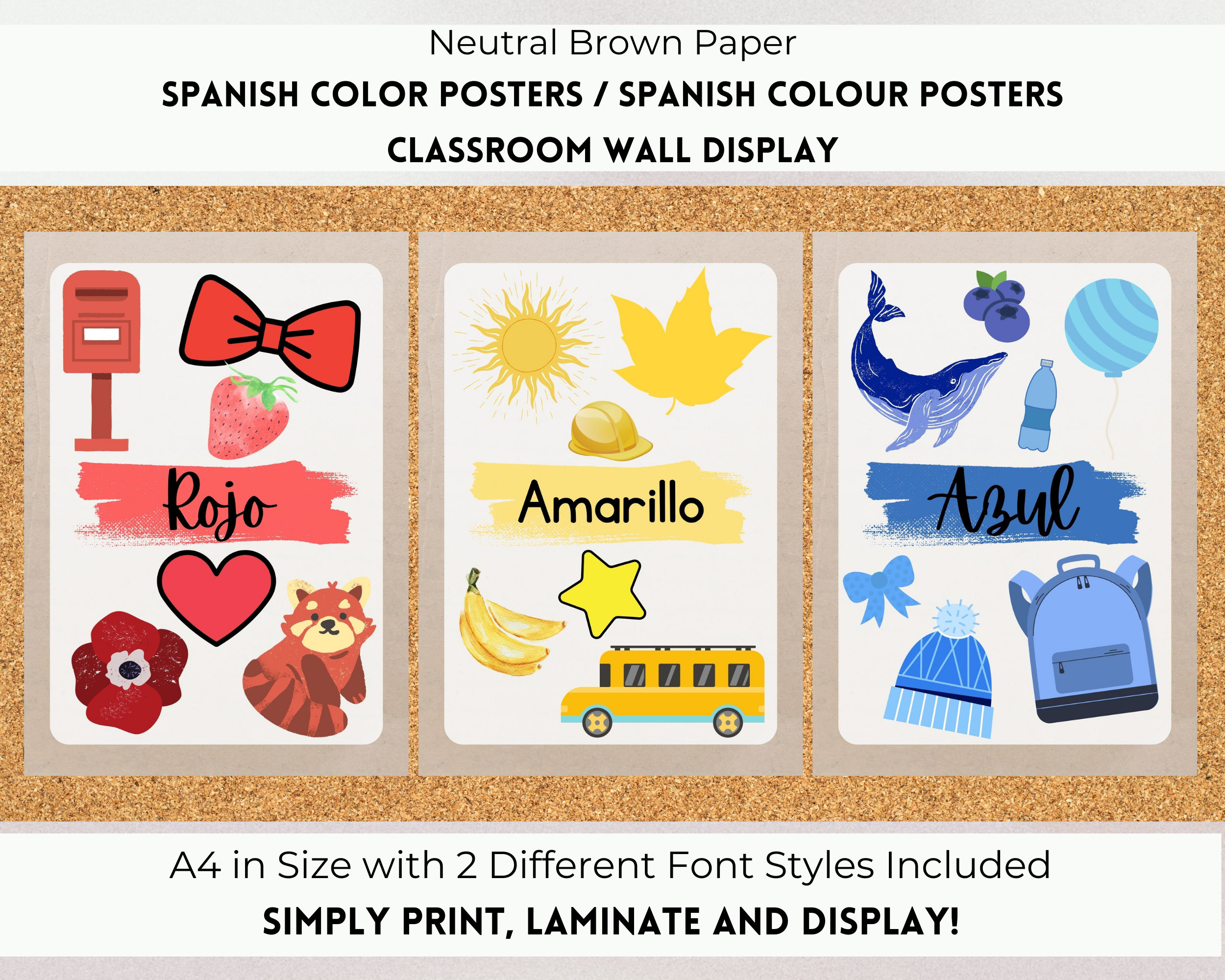 Spanish Color Chart Poster, Spanish Classroom Color Posters, Spanish ...