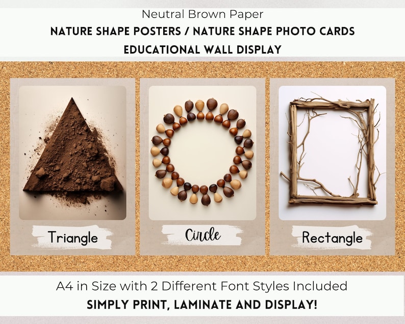 Nature Shape Posters, Nature Shape Photo Cards, 2D Shape Mathematics ...