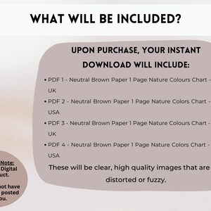 One Page Nature Colors Chart, Class Colours Poster, Nature Colors ...