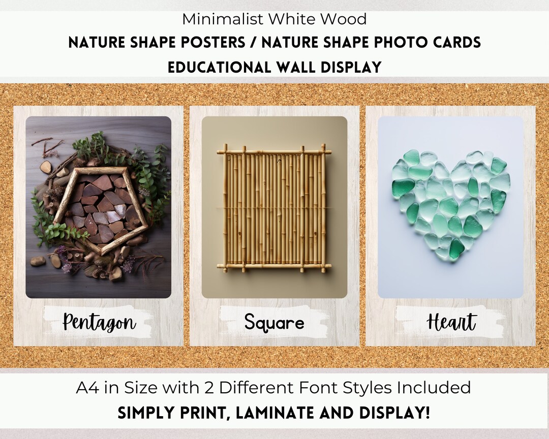 Nature Shape Posters, Nature Shape Photo Cards, 2D Shape Nature ...