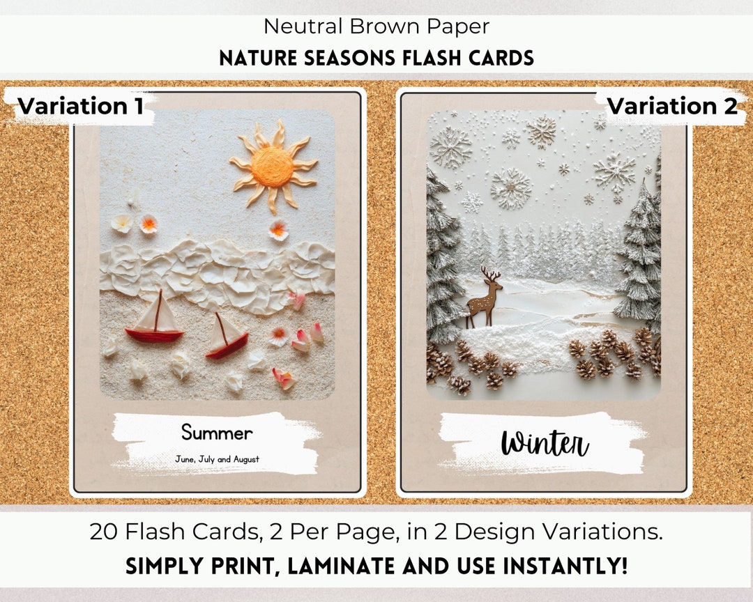 Seasons Flash Cards, Seasons Chart, Seasons Educational Flash Cards ...