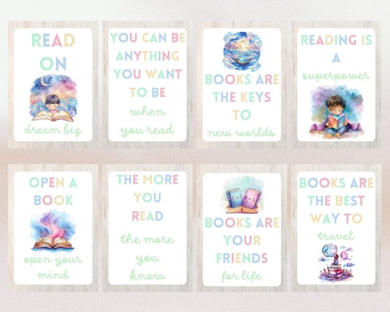 Pastel Classroom Reading Posters, Printable Elementary Reading Posters ...