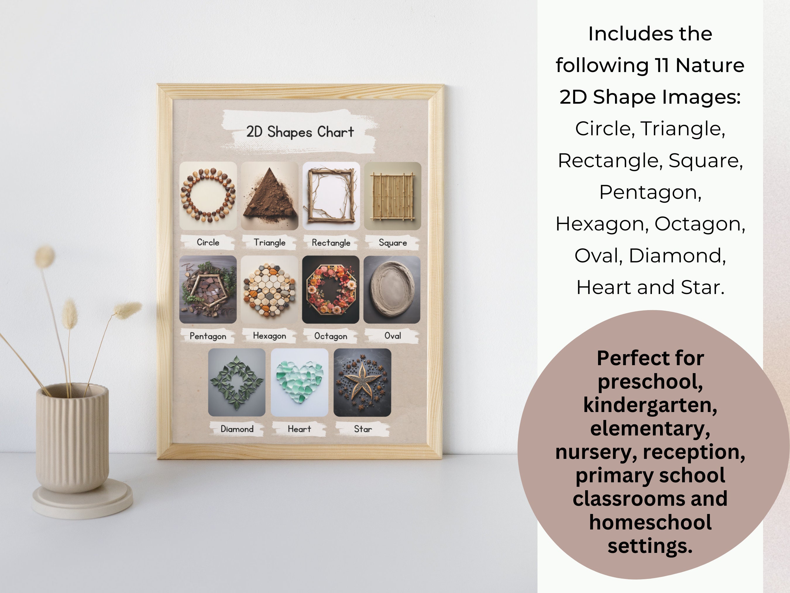 One Page Nature Shapes Chart, 2D Shapes Poster, Nature Shapes Photo ...