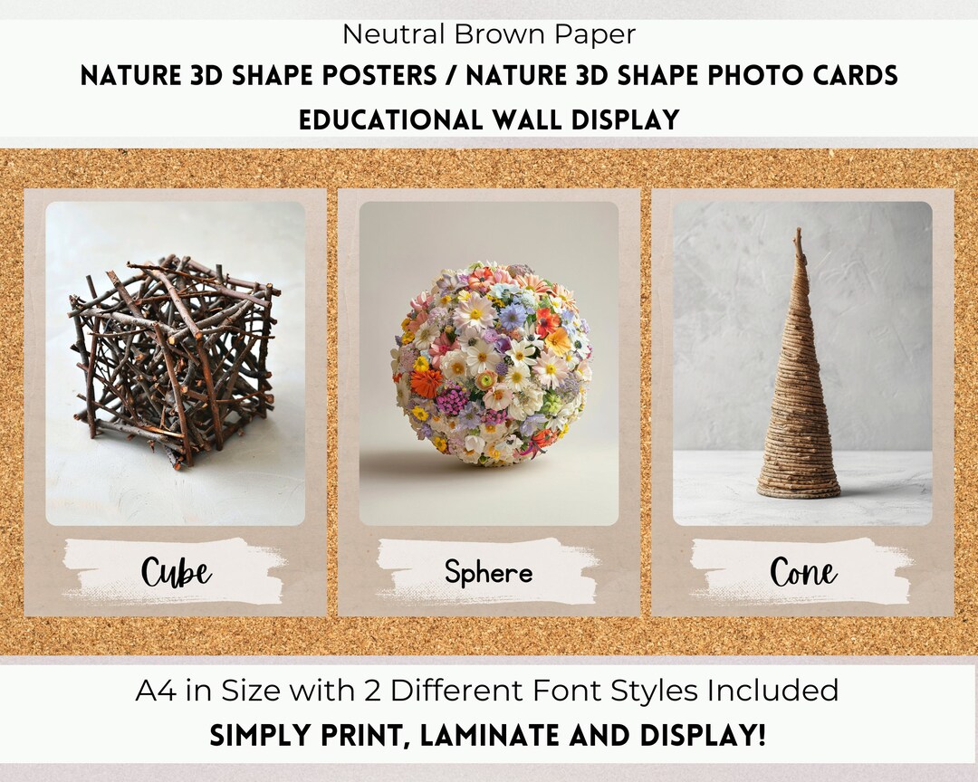 Nature Shape Posters, Nature Shape Photo Cards, 3D Shape Mathematics ...