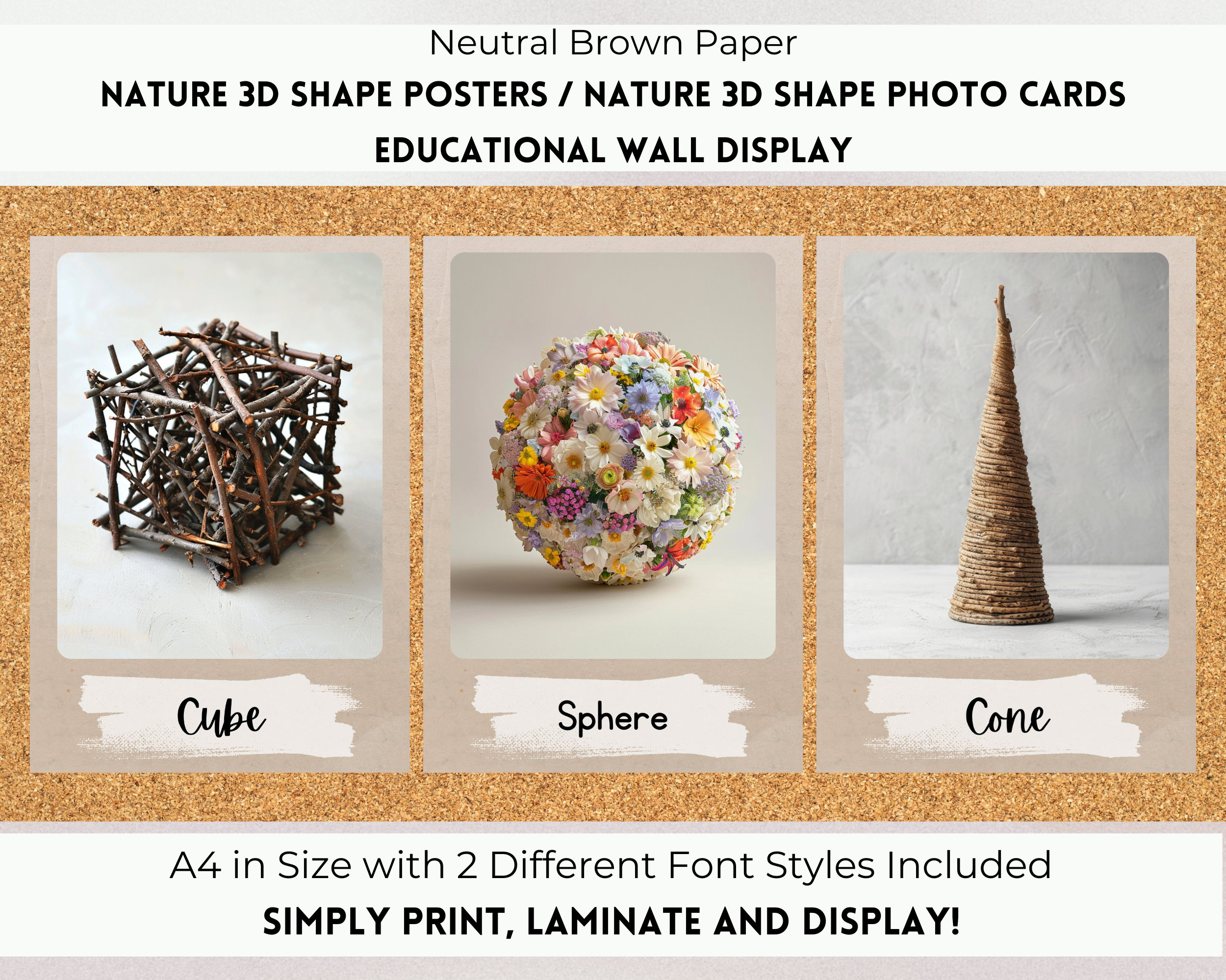 Nature Shape Posters, Nature Shape Photo Cards, 3D Shape Mathematics ...